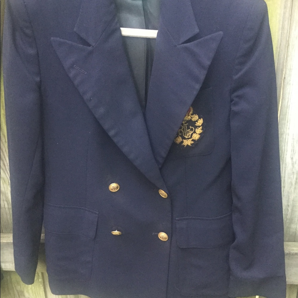 Lauren Ralph Lauren Navy Blue With Crest Blazer - Gem